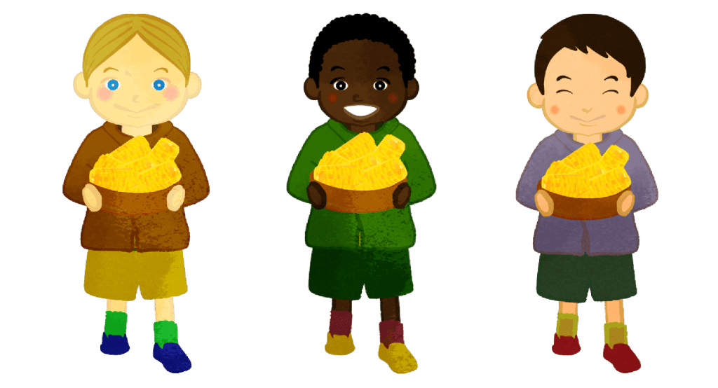 Boy carrying corns - cute2u! A free Cute Illustration for Everyone!