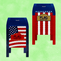 American Flag Pattern Flag Post - cute2u! A free Cute Illustration for ...